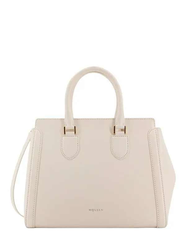 Alexander McQueen Birdee" Large Leather Shoulder Bag - Cream