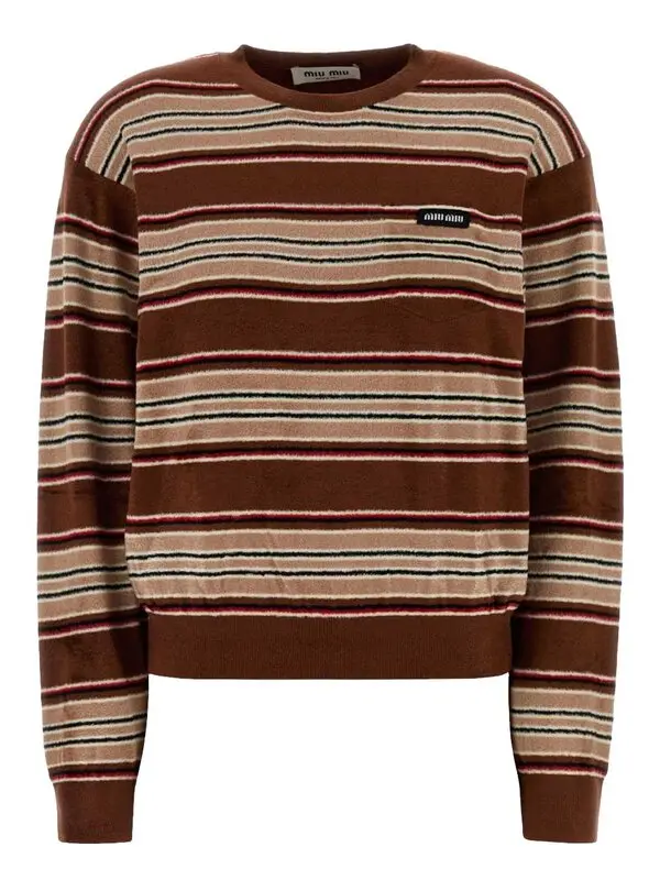 Miu Miu Striped Pullover - Brown