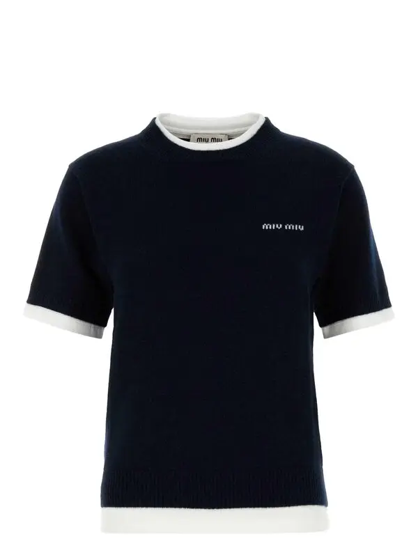Miu Miu Cashmere Crew Neck Pullover - Blue