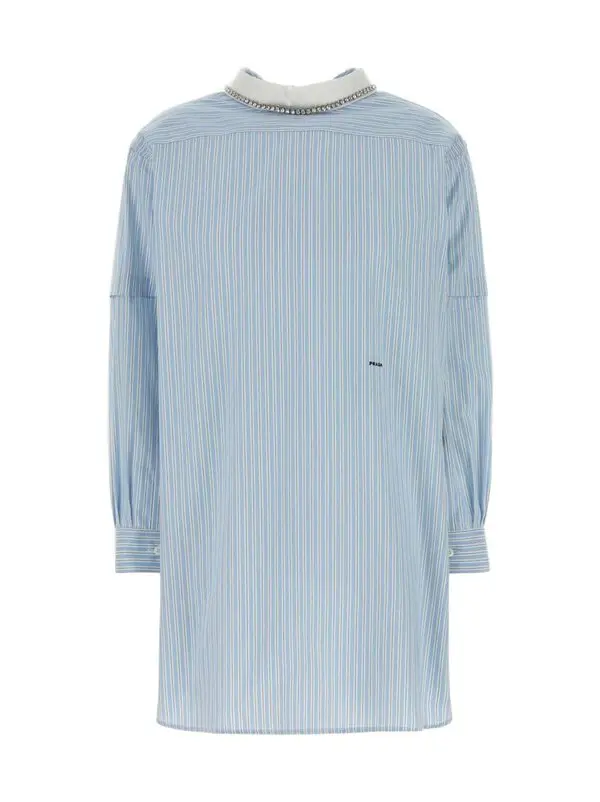 Prada Striped Cotton Top - Blue