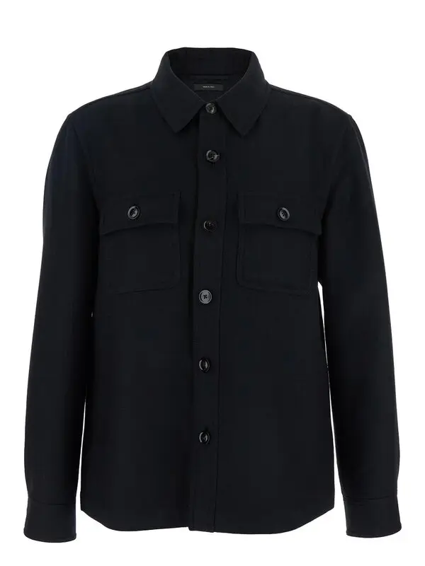 TOM FORD Black Wool Jacket With Flap Pockets - Multicolor