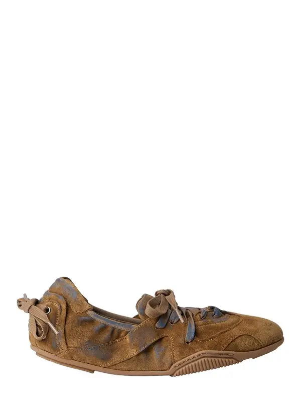 Acne Studios Suede Lace-up Flats - Brown