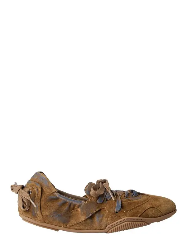 Acne Studios Suede Lace-up Flats - Brown