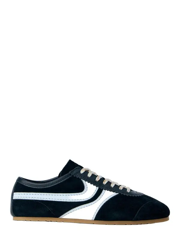 Dries Van Noten Suede Paneled Lace-up Trainers - Black