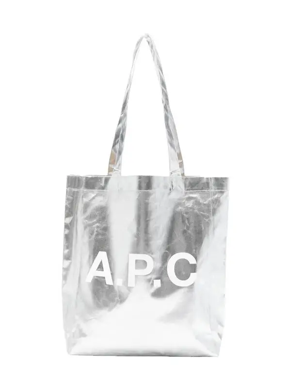 A.p.c. Tone Logo Detail Tote Bag - Silver