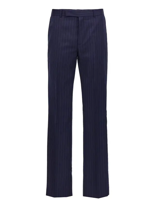 Givenchy Pinstripe Wool Tailored Trousers - Blue
