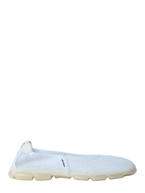 Miu Miu Mesh Slip-on Flats - White