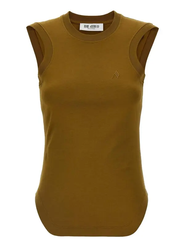 Attico Reese Cotton Top - Green