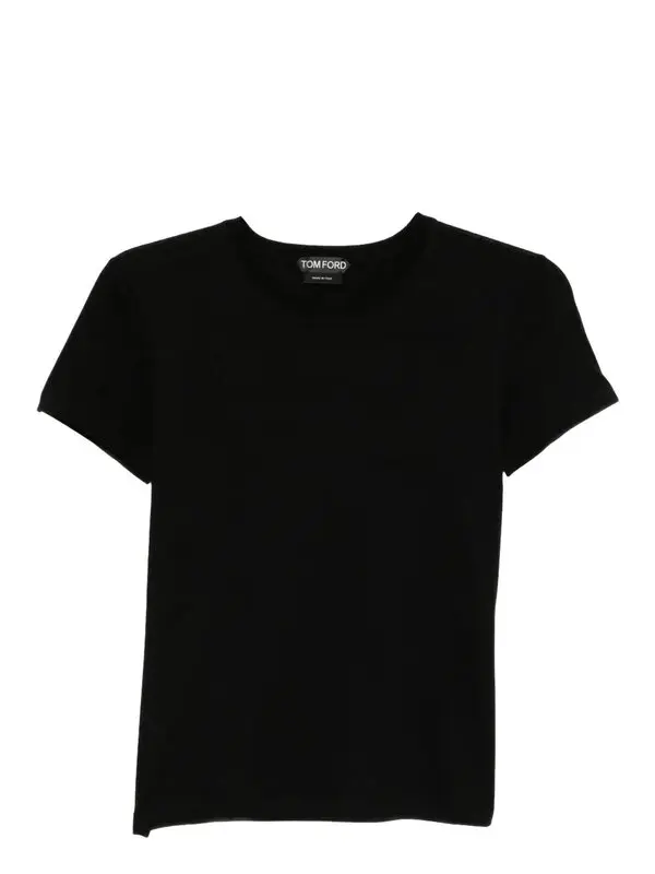 TOM FORD Cotton T-shirt With Tf Logo Embroidery - Black