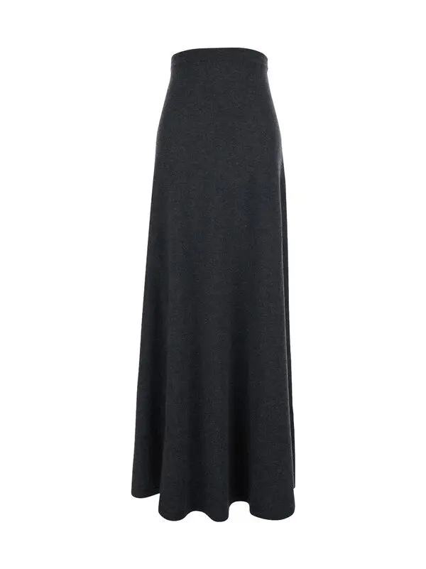 Balenciaga Flared Wool Skirt With Ribbed Waist - Multicolor