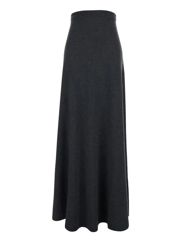 Balenciaga Flared Wool Skirt With Ribbed Waist - Multicolor