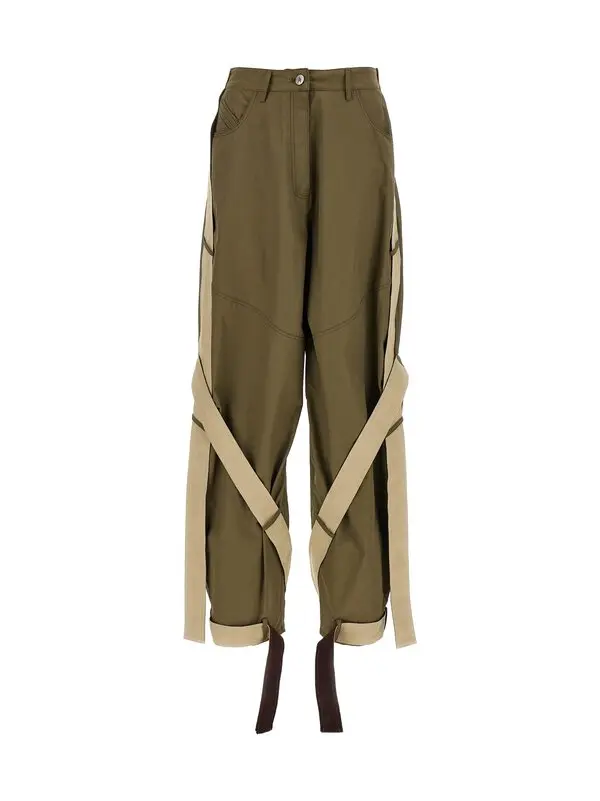 Attico Military Cotton Gabardine Trousers - Green