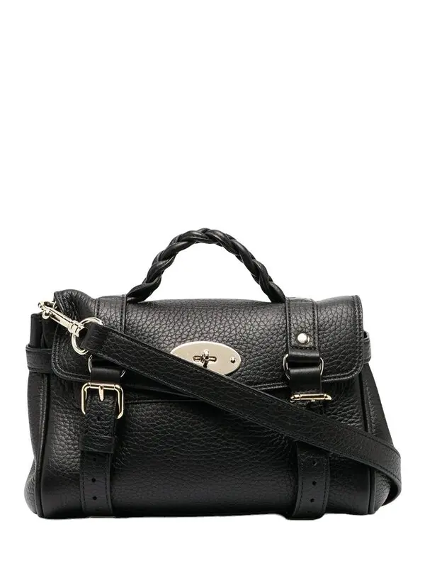 Mulberry Alexa Mini Handbag In Pebbled Leather - Black