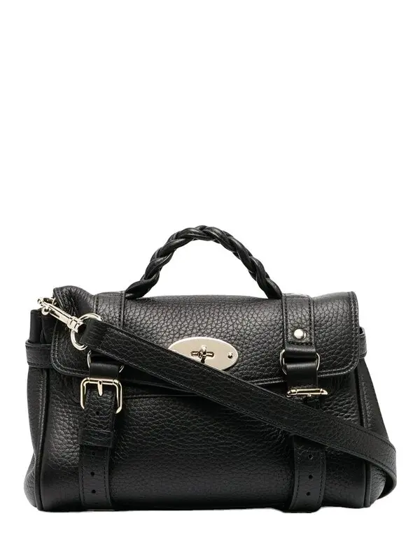 Mulberry Alexa' Mini Handbag With Adjustable And Removable Shoulder Strap And Braided Handle In Grained Leather - Multicolor
