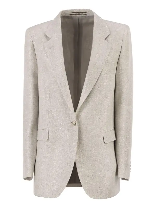 Tagliatore Single-breasted Bouclé Effect Mélange Blazer - Cream