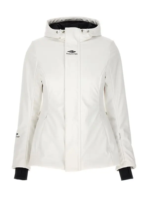 Balenciaga Ski Parka With Logo Detail - White
