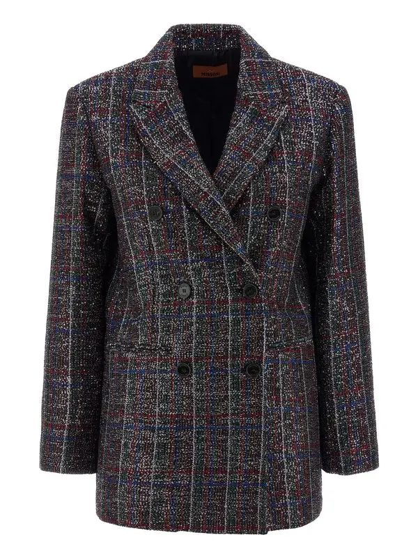 Missoni Sequin Tartan Double-breasted Blazer - Multicolor