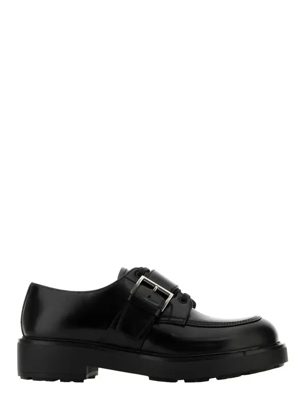 Prada Leather Lace-up Shoes - Black