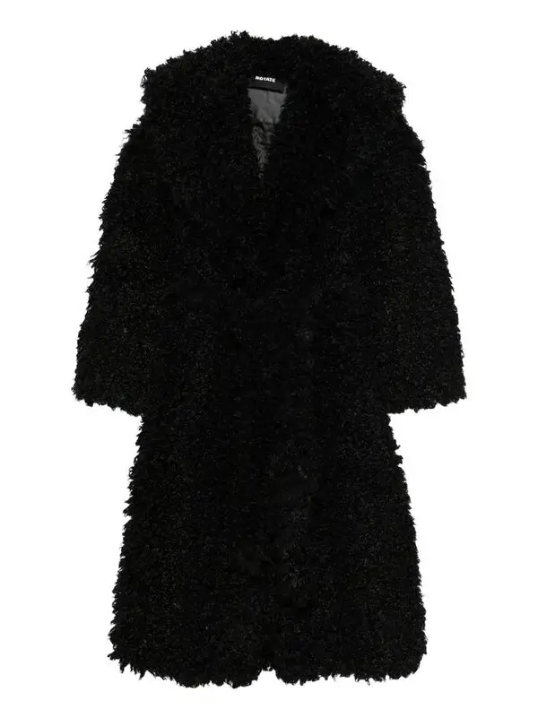 ROTATE BY BIRGER CHRISTENSEN Textured Faux Fur Coat - Black