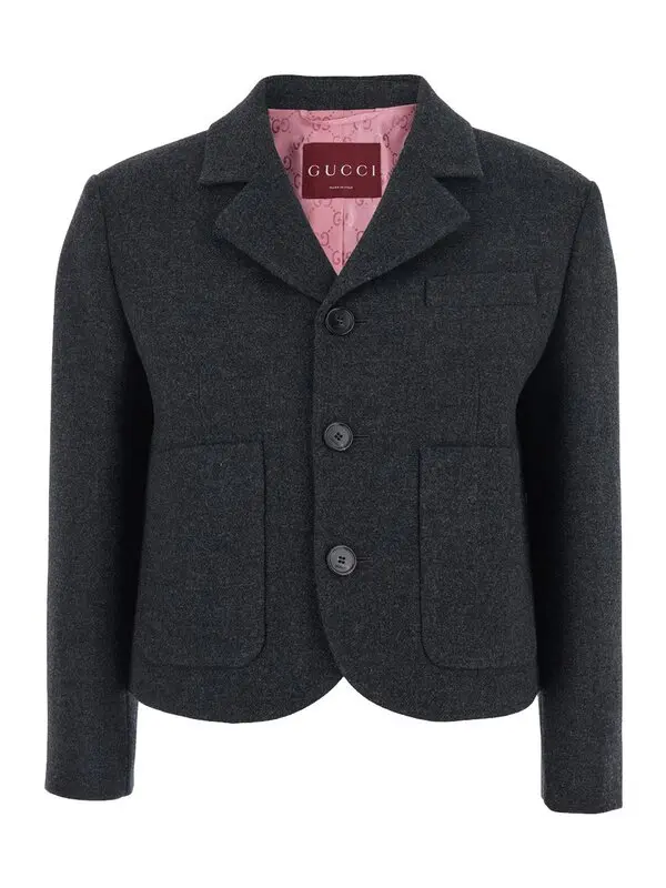Gucci Single-breasted Wool Jacket With Notched Lapels - Multicolor