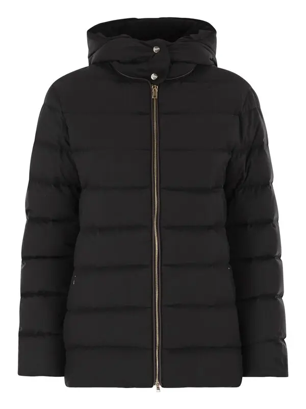 Herno Medium Down Jacket With Hood - Black