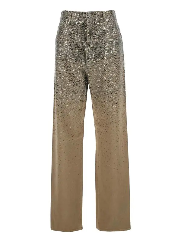 GOLDEN GOOSE Cotton Blend Pants With Crystal Embellishment - Multicolor