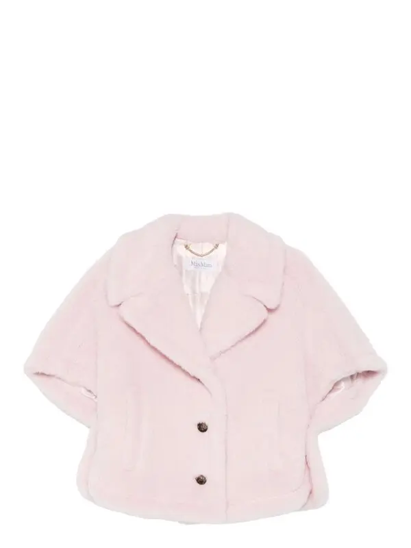 Max Mara Pink Wool Teddy Texture Cape - Multicolor