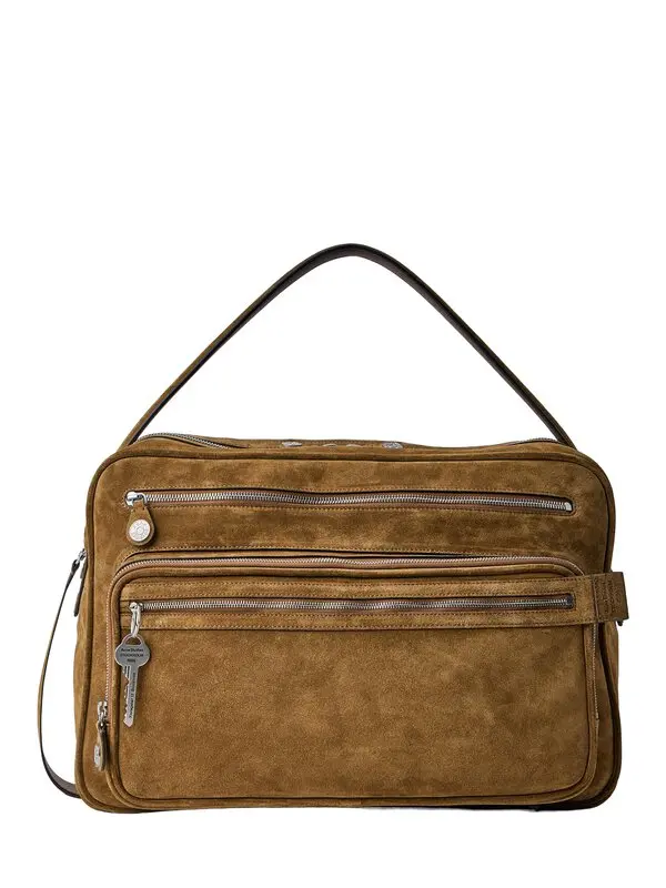 Acne Studios Suede Camera Shoulder Bag - Brown