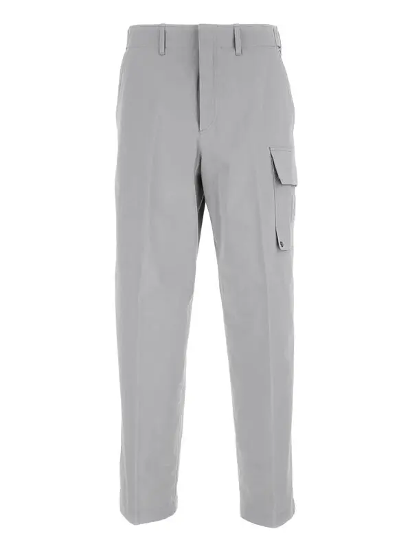 Fendi Gabardine Cargo Trousers - Gray