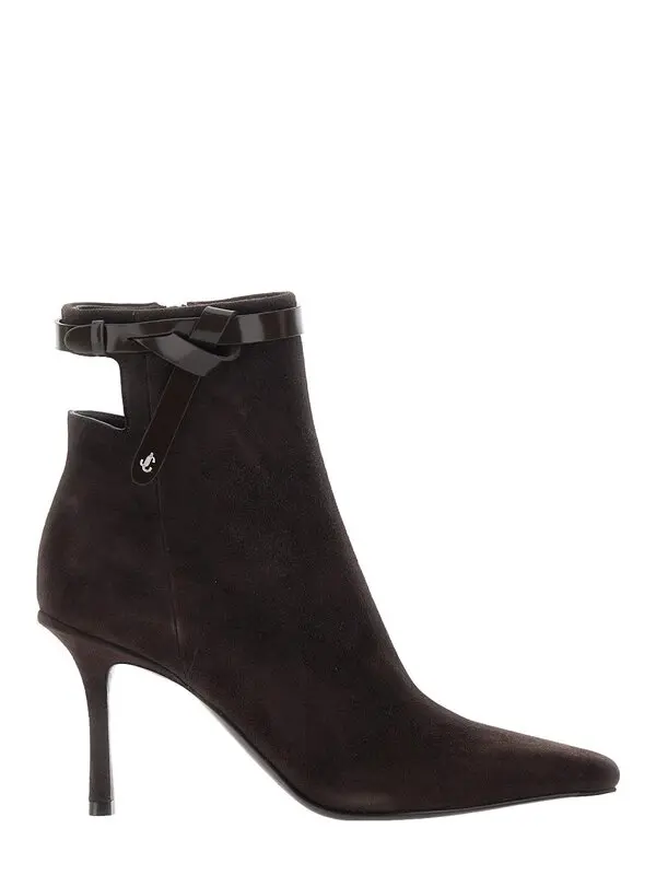 JIMMY CHOO Suede Ankle Boots With Knot Detailing - Multicolor