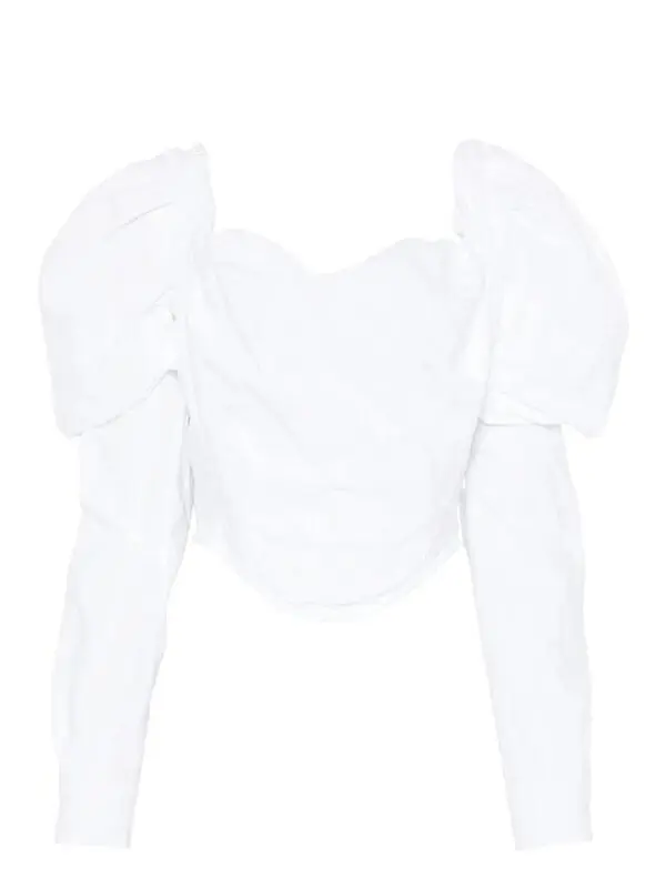 VIVIENNE WESTWOOD Puff Sleeve Sweetheart Neck Top - White