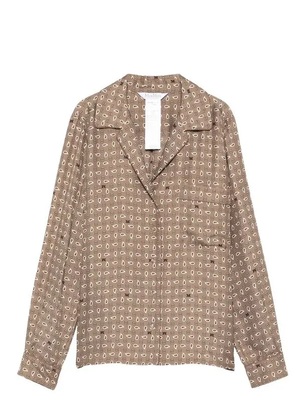 Max Mara Patterned Silk Shirt - Brown