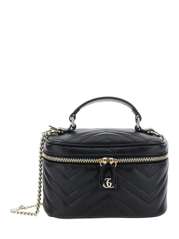 Gucci Quilted Leather Handbag With Gg Plate - Multicolor