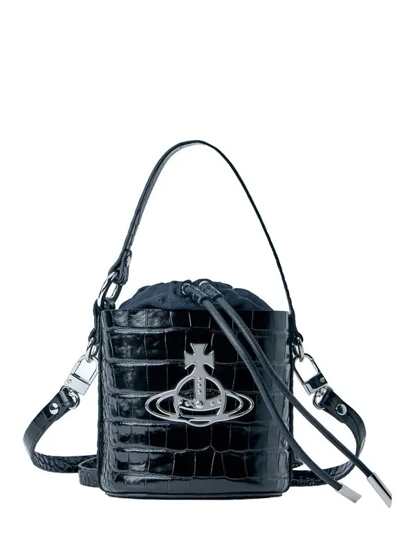 VIVIENNE WESTWOOD Daisy Drawstring Bucket Bag - Black