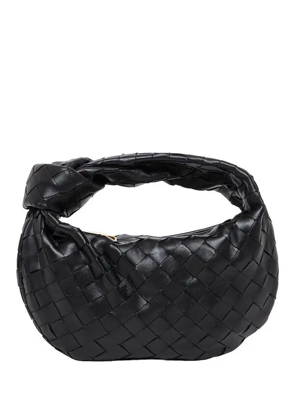 Bottega Veneta Mini Jodie Handbag With Intrecciato Motif - Black