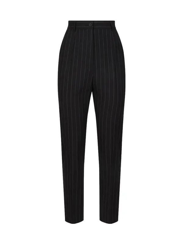Dolce & Gabbana Slim-fit Wool Blend Trousers - Black