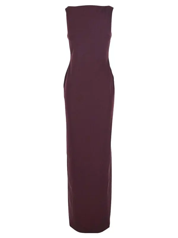 Solace London Long Dress With Square Neckline And Cut Out Back - Multicolor