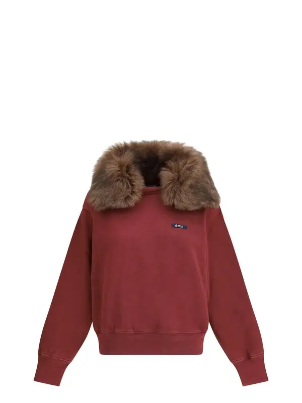 Prada Sweatshirt With Shearling Collar - Multicolor