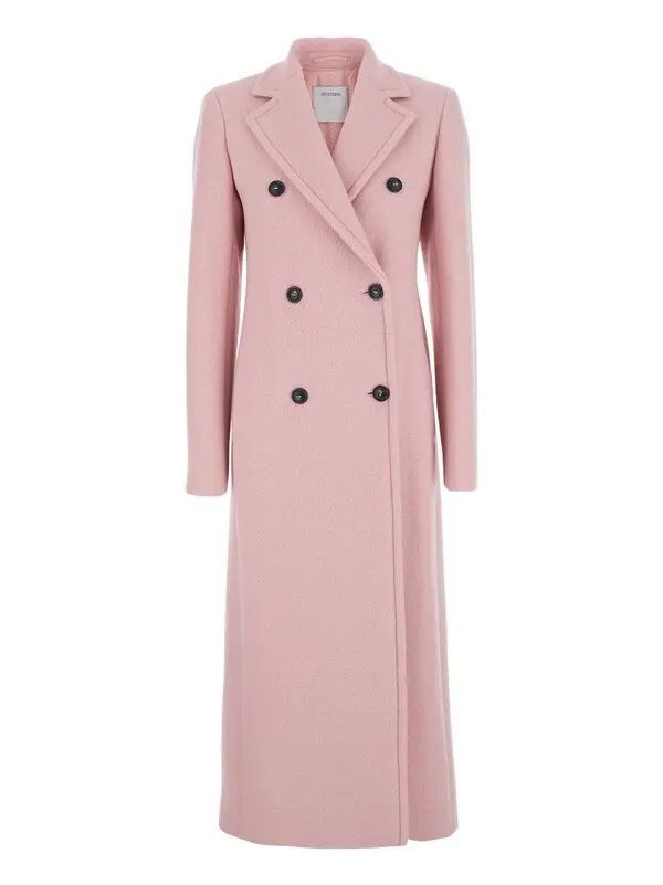 Sportmax Virgin Wool Double-breasted Coat - Multicolor