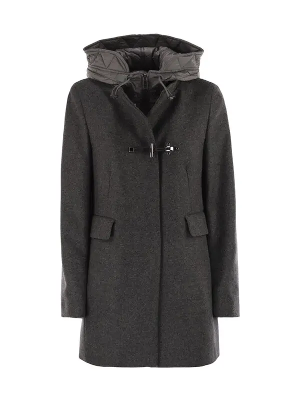 FAY Toggle Coat In Mélange Wool Cloth - Multicolor