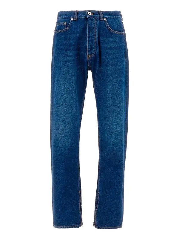 Off-White Straight Leg Jeans - Multicolor