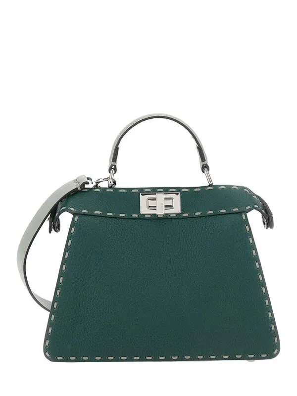 Fendi Peekaboo Iseeu Small Leather Handbag - Green
