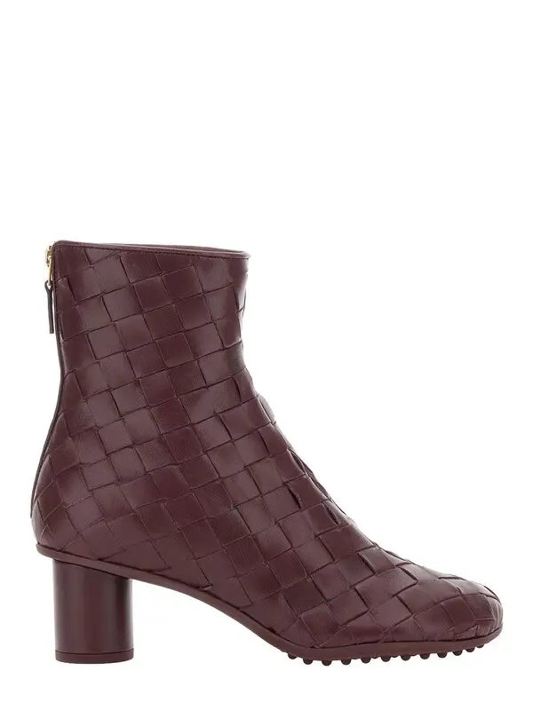Bottega Veneta Leather Ankle Boots With Braided Design - Multicolor