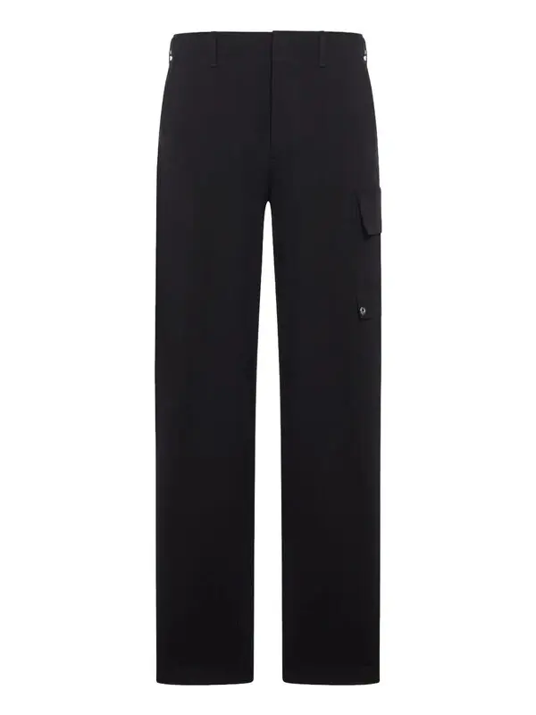 Fendi Gabardine Cargo Trousers - Black