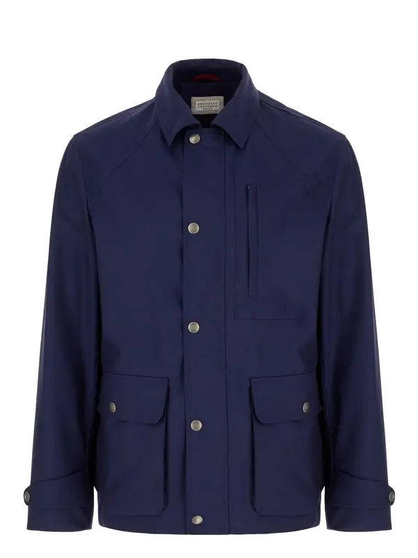 Brunello Cucinelli Navy Blue Jacket - Multicolor