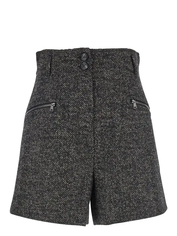 Max Mara Virgin Wool Blend Shorts - Multicolor