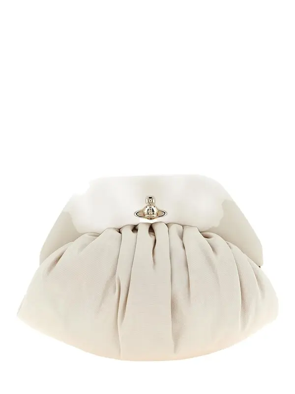 VIVIENNE WESTWOOD Brooke Moiré Clutch Bag - Cream