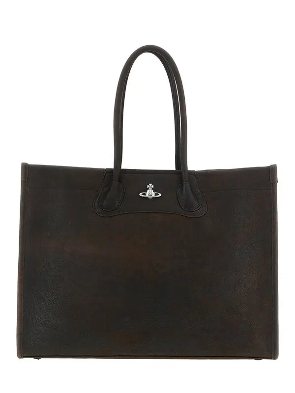 VIVIENNE WESTWOOD Troy Shopping Bag - Brown