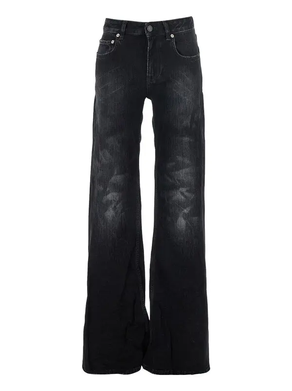 Balenciaga Wide Leg Faded Effect Denim Jeans - Multicolor