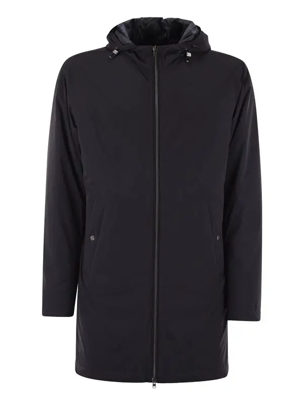 Herno Long Padded Hooded Jacket - Blue